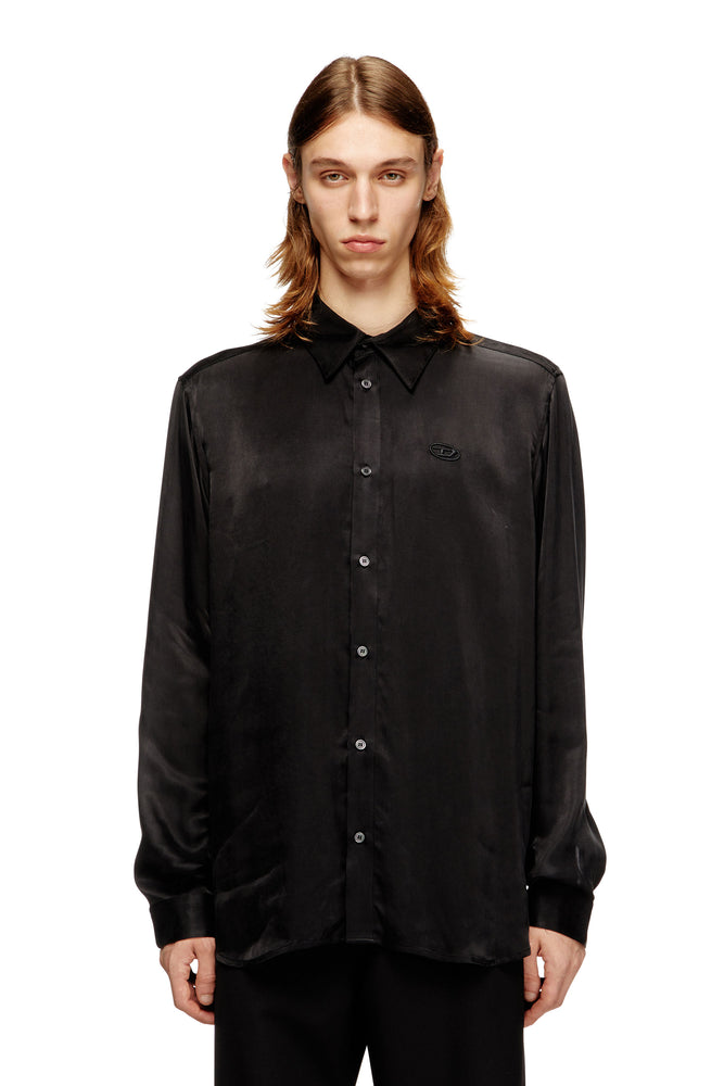 Cupro shirt with embroidered logo Diesel South Africa